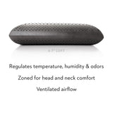 Activedough Z Zoned Memory Foam Plush Pillow W/ Gel Infused Charcoal ...