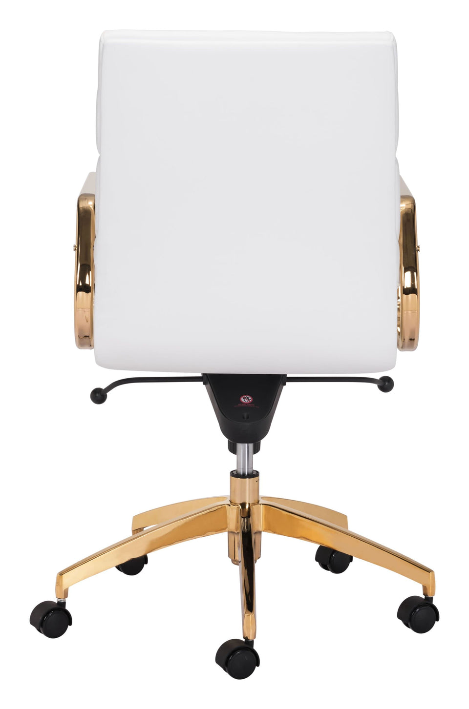 Scientist Low Back Office Chair White & Gold - ASY Furniture
