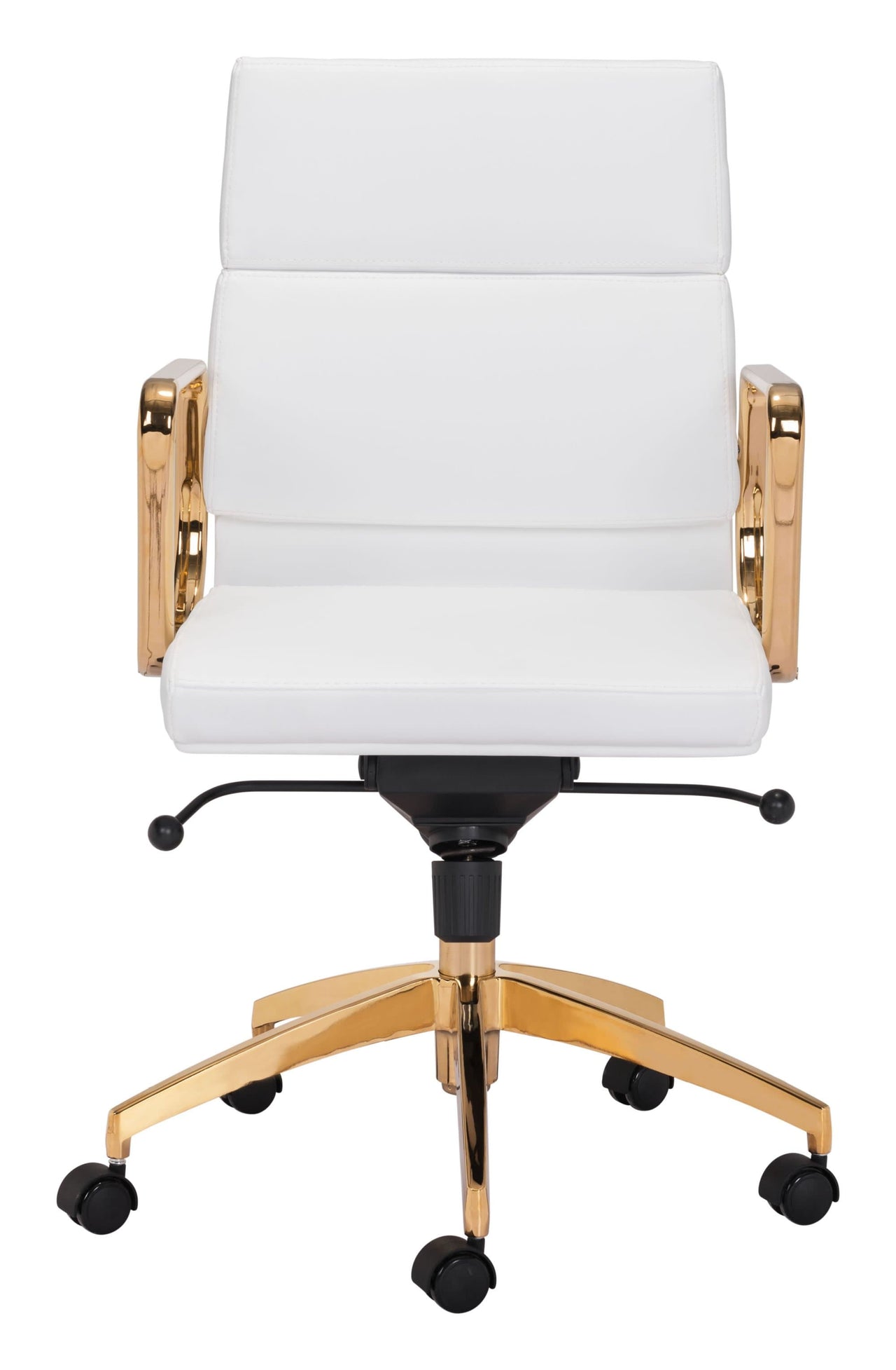 Scientist Low Back Office Chair White & Gold - ASY Furniture